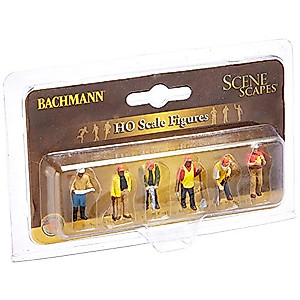Bachmann Scene Scopes-Miniature Figures-Civil Engineers (6Pcs/Pak) HO Scale, Multicolor