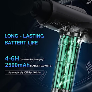 OLsky Massage Gun Deep Tissue, Handheld Electric Muscle Massager, High Intensity Percussion Massage Device for Pain Relief with 9 Attachments & 30 Speed(Grey)