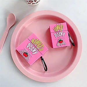 Mulafnxal for Airpod Pro 2019/Pro 2 Gen 2022 Case, Cute 3D Funny Soft Silicone Air pods Pro Cover, Fun Cool Design Skin Shell, Stylish Drink Fashion Keychain Cases for Airpods Pro (Pink Cookies)