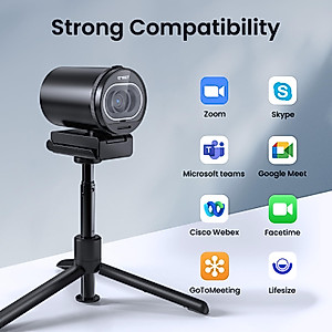 EMEET 4K Webcam for PC, S600 Webcam with Sony Sensor, 2 Noise Reduction Mics, 65°- 88° FOV, TOF Autofocus, Built-in Rotating Privacy Cover, 1080P@60FPS, Ideal for Video Calling/Zoom/Skype/Teams