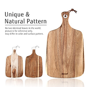 hecef Upgrade Bigger Cheese Board set of 4, a Bigger Acacia Wood Cheese Plate & 4 Pcs Cheese Knives, Charcuterie Platter Cheese Serving Tray for Cheese Cake Appetizers, Housewarming Gift Mothers Day