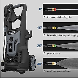Electric Pressure Washer - 1700W High Pressure Power Wash Machine with Detergent Tank and Adjustable Nozzles for Home Use Cars/Garden/Patios/Driveways Cleaning (2000PSI)，CETL Listed