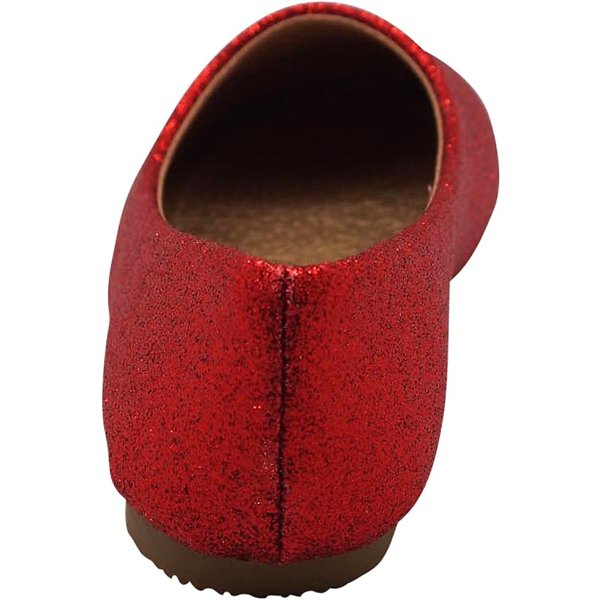 NORTY 12 Fashion Ballerina Shoes for Girls - Ballet Slippers for Toddlers and Big Kids - Dance and Ballet Flats - Runs Two Sizes Small - Red Glitter