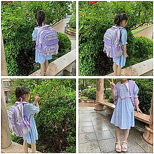 WYCY Kids Backpack School Backpacks for Girls Large Bookbags for Teen Girls Cute Book Bag with Compartments for Teen Girl Kid Students Elementary Middle School(Purple)
