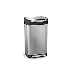 Joseph Joseph 30030 Intelligent Waste Titan Trash Can Compactor, 8 gallon / 30 liter, Stainless Steel