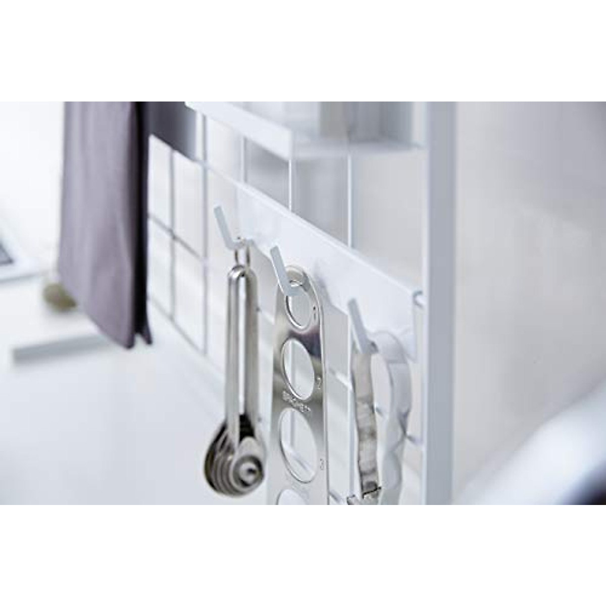 Yamazaki Home Grid Panel Organizer and Accessories-Wall Storage Decor, One Size, White