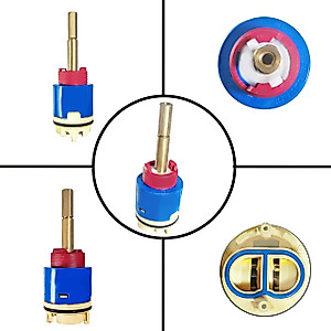 ALITZ 10670 Shower SINGLE LEVER Ceramic Pressure Balancing Cartridge,Replacement With Aqua source Glacier Bay Single Handle Faucets,Square Broach, blue, Brass,HL-40-4.25 Inch