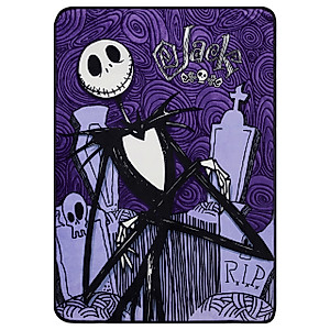 Disney Nightmare Before Christmas Throw Blanket - Nightmare Before Christmas Plush Fleece Throw Jack Skellington Throw Blanket (Jack Skellington)