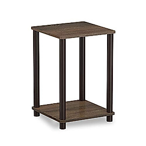 FURINNO Turn-N-Tube Haydn End Table, 1-Pack, Walnut/Brown