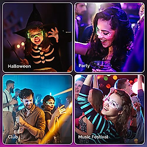 LEORFI Light Up Glasses LED Visor - Luminous Rave Glasses Cyberpunk Futuristic LED Glasses for Adults Cosplay Halloween Party Bar （7 Colors 4 Modes）