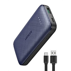 UGREEN Portable Charger 10000mAh USB-C Power Bank PD 20W, Portable Charger Power Bank for Samsung Galaxy S23/S22/S21/S10, iPhone 13 Series/iPhone 12 Series, iPad, and More (USB C to A Cable Included)