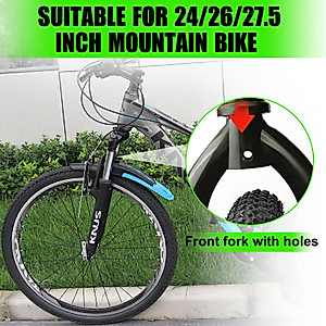 MAKELEN Bike Fender Set Mudguard Set Front and Rear 2 Parts-Universal Full Cover Thicken Widen Bicycle Adjustable Bike Fender Mud Guard Mudflap for MTB Road Bike Mountain Bike Black&Green