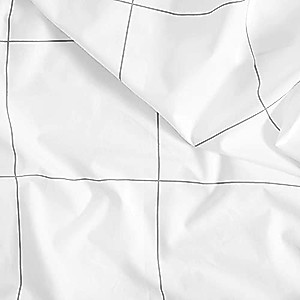 Brooklinen Luxury Sateen 4 Piece King Size Sheets Set in Window Pane - 100% Cotton Sateen Sheets - 1 Fitted Sheet, 1 Flat Sheet, 2 Pillowcases - Best Luxury Sheets