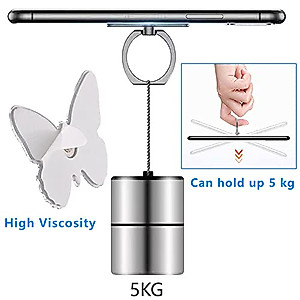 Kinizuxi Cell Phone Ring Holder, Butterfly Phone Ring Grip Stand 360°Rotation Finger Ring Kickstand Compatible with iPhone,All Android Smartphone (Blue)