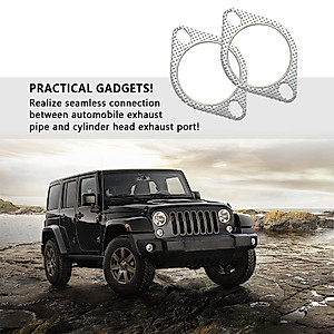 2 PCS Car Exhaust Gasket,2.5" 2-Bolt Exhaust Flange Gasket Replacement OEM#120-06310-0002,Standard Exhaust Manifold Gasket Car Accessories Made of High Temp Gasket Material(2.5inch)