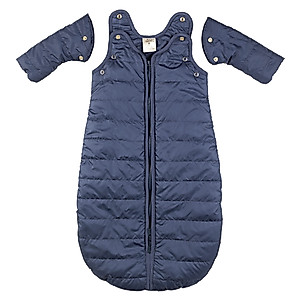 baby deedee Sleep Nest Travel Quilted Baby Sleeping Bag Sack with Sleeves, Gray Skies, Medium (6-18 Months)