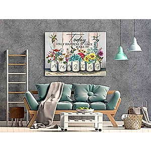 Inspirational Flower Paint by Numbers for Adults Beginner DIY Arts and Crafts Paintwork with Paintbrushes Canvas Oil Painting Wall Decor 16X20 inch