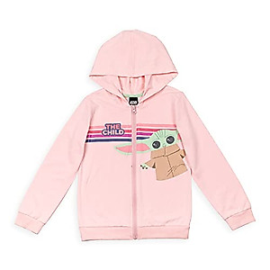 STAR WARS The Mandalorian Baby Yoda Little Girls Hoodie T-Shirt Legging Set Pink 7-8