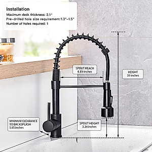 OWOFAN Matte Black Kitchen Sink Faucets Pull Down Sprayer with Deck Plate Product Bundles
