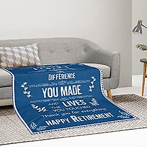 Retirement Gifts for Women Men 2022 Happy Retirement Throw Blankets Farewell Gifts for Teachers Dad Mom Coworkers Nurses Friends 50x60 Inch