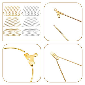 60pcs Earrings Beading Hoop Earring Finding Teardrop Earring Triangle Earring Round Hoop Earring for Jewelry Making DIY Crafts Art Creation Women Gift