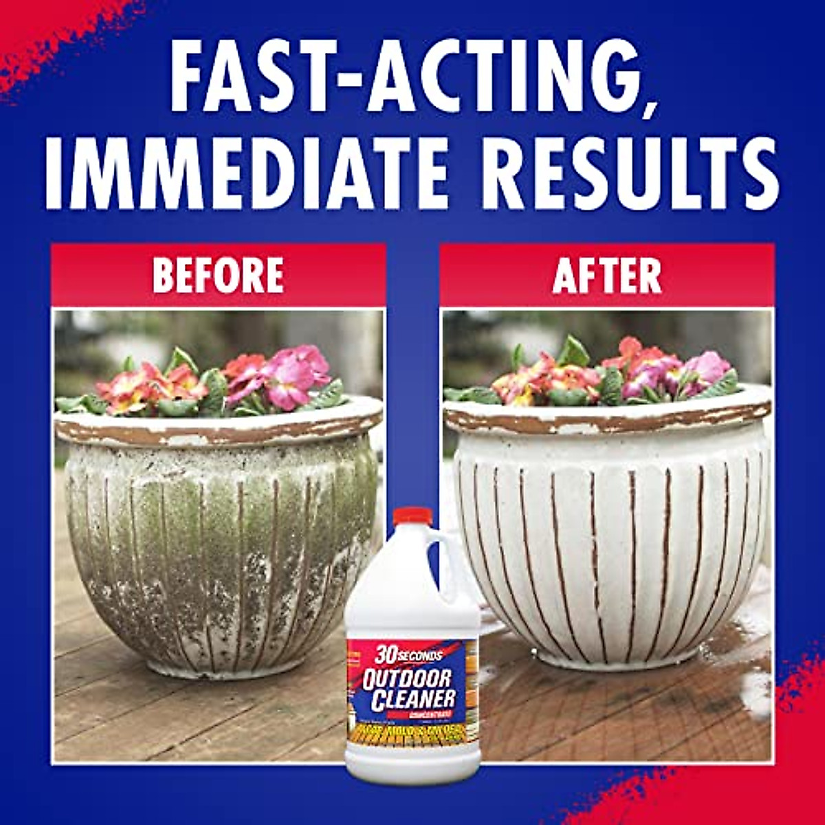 30 SECONDS Outdoor Mold & Mildew Stain Remover | Concentrate | 128 fl oz | Vinyl Siding Fences Patios & More | 4 Pack