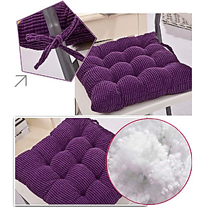 fublousRR5 Chair Cushion, 40x40cm Solid Color Square Soft Thicken Seat Pad Cushion Tie on Chair Home Decor Purple