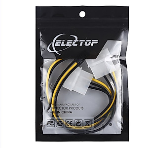 ELECTOP 3 Pin ATX Fan to 4 Pin Molex Connector Cable Fan Power Adapter Cable 2 Pack