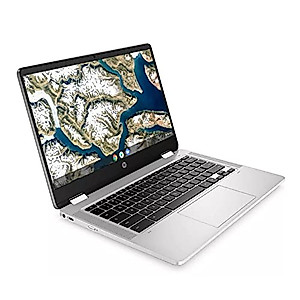 HP Chromebook x360 14-inch HD Touchscreen, 64GB eMMC, Intel Celeron N4020 2-in-1 Laptop (4GB RAM, USB-C, Wi-Fi, Webcam, SD Card Reader, Chrome OS) Silver, 14a-ca0036tg, Natural 14-14.99 inches