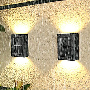 Vxkbiixxcs-o Garden Light, Square Solar Power Garden Light Patio Waterproof Wall Fence Lamp Home Decoration Warm Light