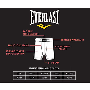 Everlast Mens Boxer Briefs Breathable Underwear for Men - 6 Pack Active Performance Mens Underwear (Large)