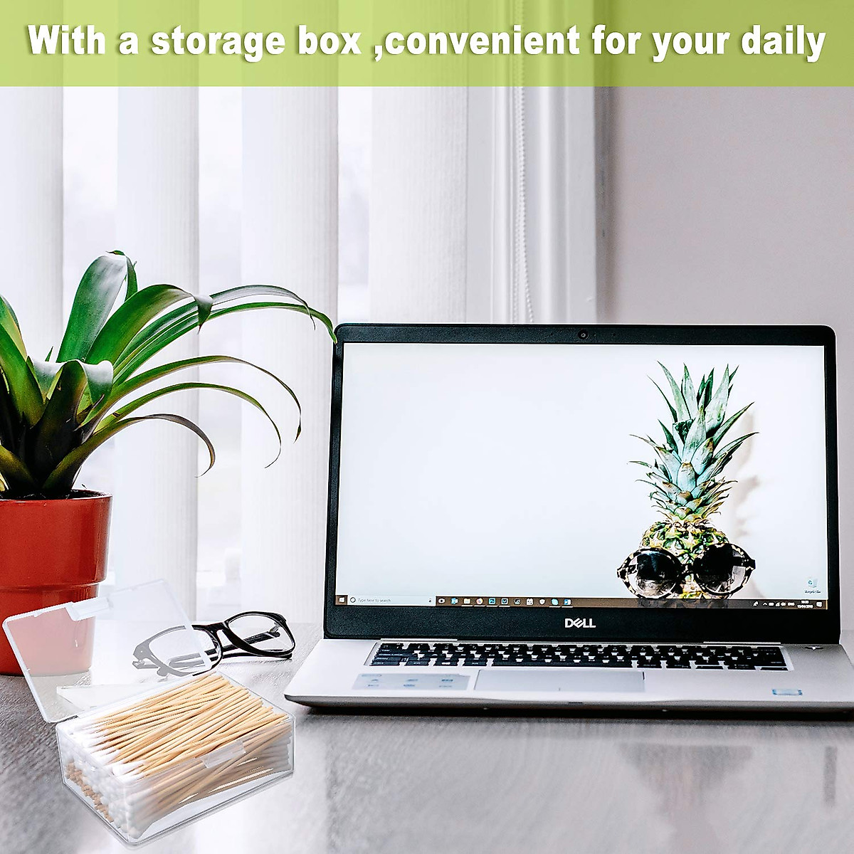 200 Pieces 6 Inches Buds for Dog Long Ear Swab with Wooden Handle for Pet