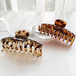 Hair Claw Clips for Thick Hair - 3pcs 4.3’’ Plastic Nonslip Jumbo Hair Clips Strong Hold Large Hair Jaw Clips Big Hair Clips Hair Styling Accessories for Women Girls