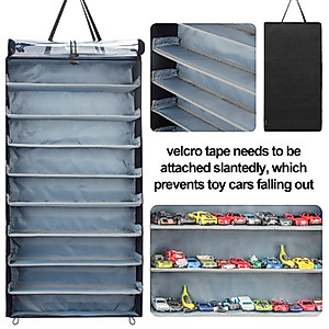 KISLANE Display Case Compatible with Toy Cars, Matchbox Cars, Monster Trucks, Dustproof Hanging Display Case for Toy Cars, Matchbox Cars, Monster Trucks (Rectangular-Black)