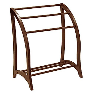 Contemporary Home Living 36" Walnut Brown Solid Organization Blanket Rack