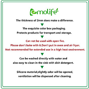 emolife Heat Resistant Mat for Air Fryer Site on, Thick Silicone Mats for Kitchen Counter, Countertop Protector, No-slip (Black)