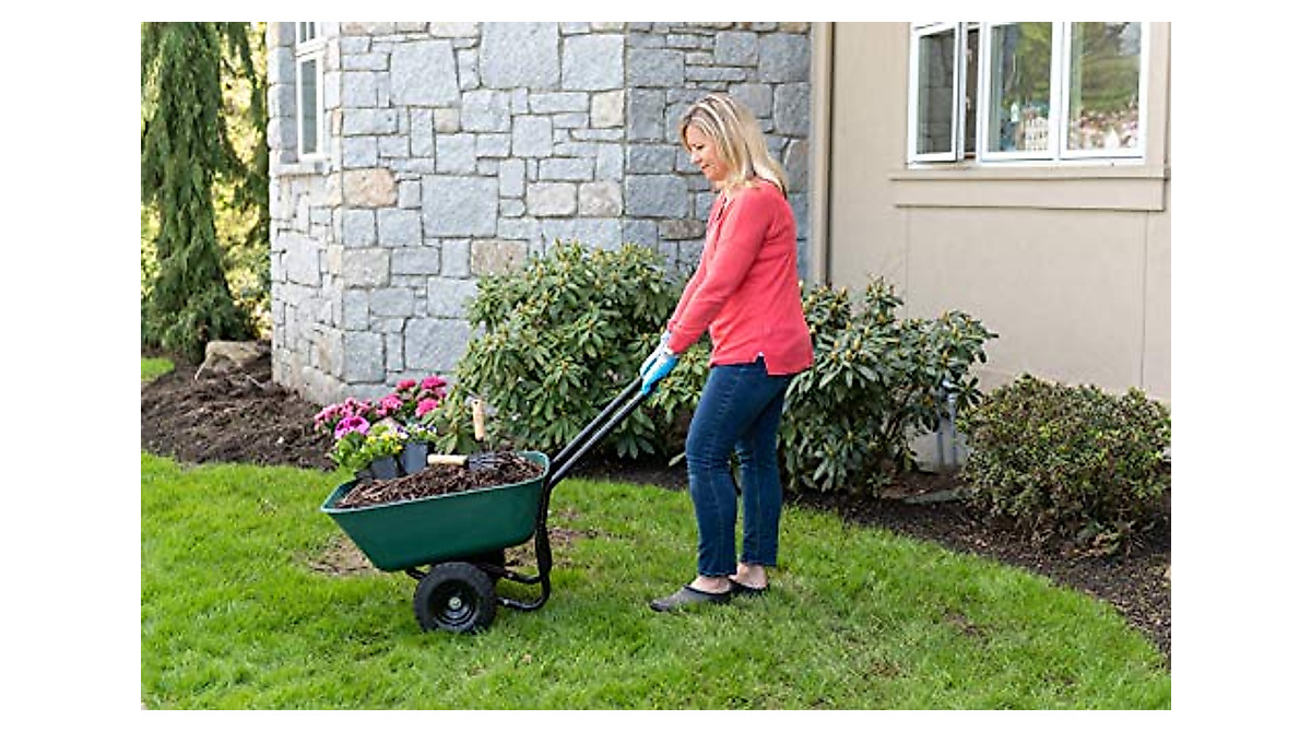 Garden Star Dual-Wheel Wheelbarrow - Easy to Maneuver & Durable