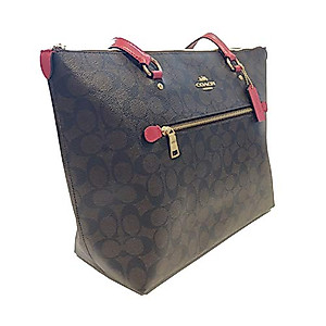 Coach Gllery Tote Shoulder Handbag (IM/Brown True Red), Large