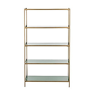 Safavieh Home Justine Contemporary Green and Brass 5-tier Etagere Bookshelf