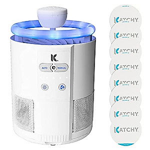 KATCHY Duo Indoor Fruit Fly Trap (White) & 8-Pack Refillable Glue Boards