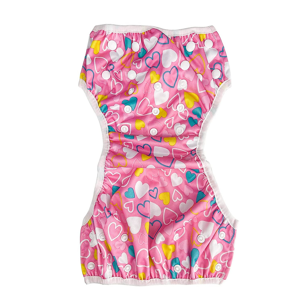 Swim Diapers, Cloth, Reusable, Waterproof, Leakproof, Adjustable Size 1 2 3 4 Grows with Baby, Pink, Girls