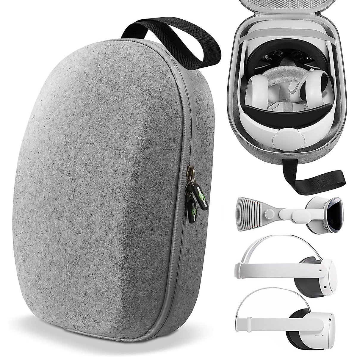 sarlar Hard Carrying Case Compatible with Oculus Meta Quest 2 /Quest 3/Vision Pro, Lightweight and Fixed Protection for VR Headset Controller and Official Head Strap Accessories, Travel and Storage