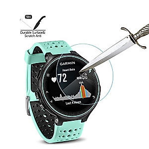 (Pack of 4) Tempered Glass Screen Protector for Garmin Forerunner 235 225 620 220, Akwox [0.3mm 2.5D High Definition 9H] Premium Clear Screen Protective Film for Garmin Forerunner 235 225 620 220