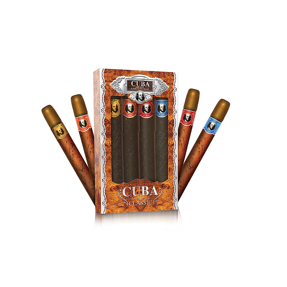 Cuba Original 4-Piece Set for Men, 4 X 1.17 Oz (Gold/Blue//Red/Orange)