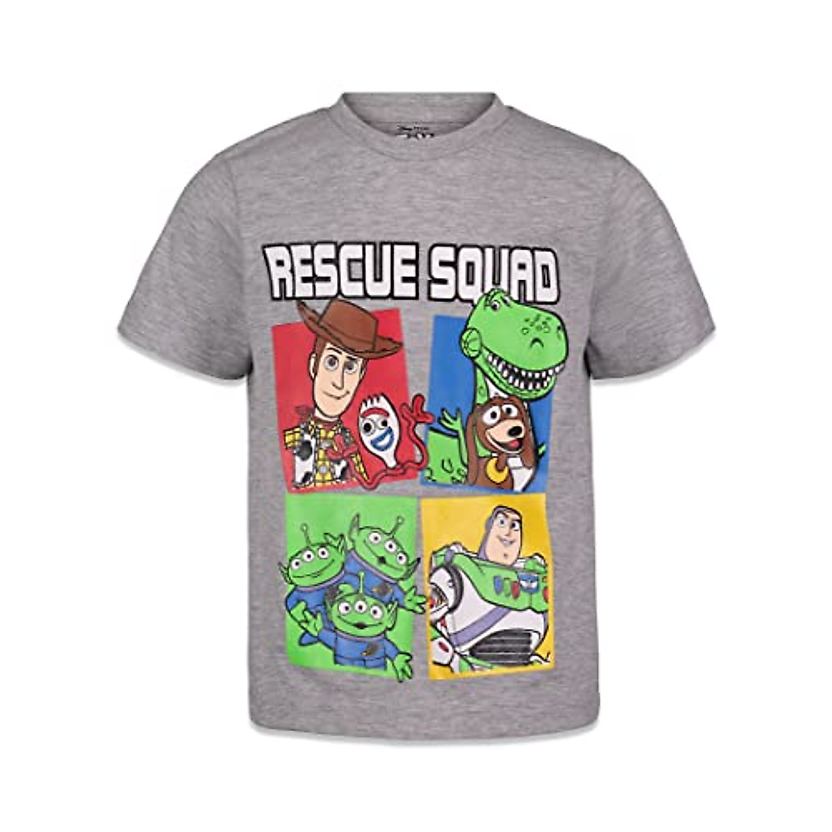 Disney Pixar Toy Story Woody Buzz Lightyear Forky Alien Rex Slinky Dog Toddler Boys 4 Pack T-Shirts Big Kid 2T