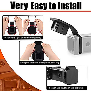 CZC AUTO 2 Inch Trailer Hitch Cover Plug Cap Insert, Receiver Tube Cover 2 Inch Black Receiver Hitch Cover for Toyota Mercedes Mopar Audi F150 Ford GMC Truck Chevy Jeep Lexus 4runner Porsche