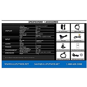 LILLIPUT 12.1" FA1210/C/T Industrial Capacitive Touch Screen 4:3 1024×768 Native 800 cd/m² 900:1 Contrast, 170° Wide Viewing Angles