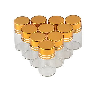 TAI DIAN 2ml Mini Glass Bottles Crafts Cute Bottles Aluminum Cover Empty Wishing Gift Bottles Jars Decorate 24 units (24, 2ml)