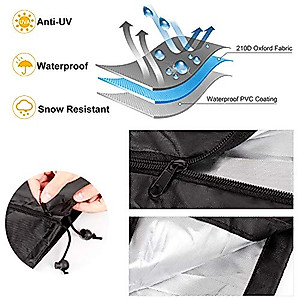 KOLESIN Patio Heater Cover, Garden Sun Patio Heater Cover Waterproof with Zipper Storage Bag Garden Style 420D Xford Fabric Outdoor Garden Treasures Patio Heater Cover Tan 89" Hx33 Dx19 B(Black)