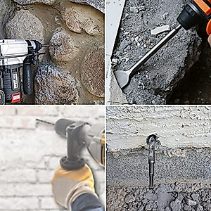 17 PCS Rotary Hammer Drill Bits Set and Chisels Set, SDS Plus Concrete Masonry Hole Tool for Bricks and Stone, Masonry Drill Bit Sets with Storage Case